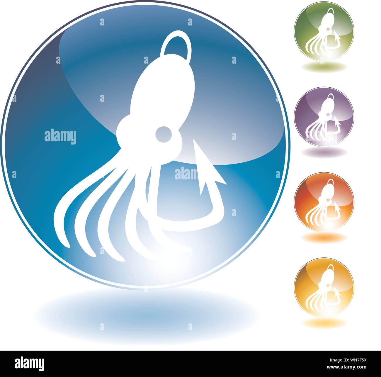 Squid Fishing Lure Crystal Icon Stock Vector Image & Art - Alamy
