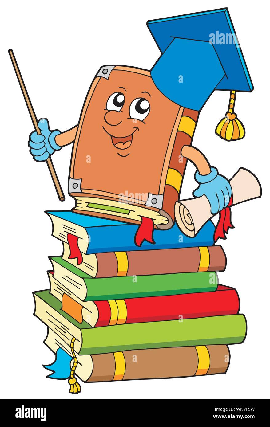 Book teacher on pile of books Stock Vector Image & Art - Alamy