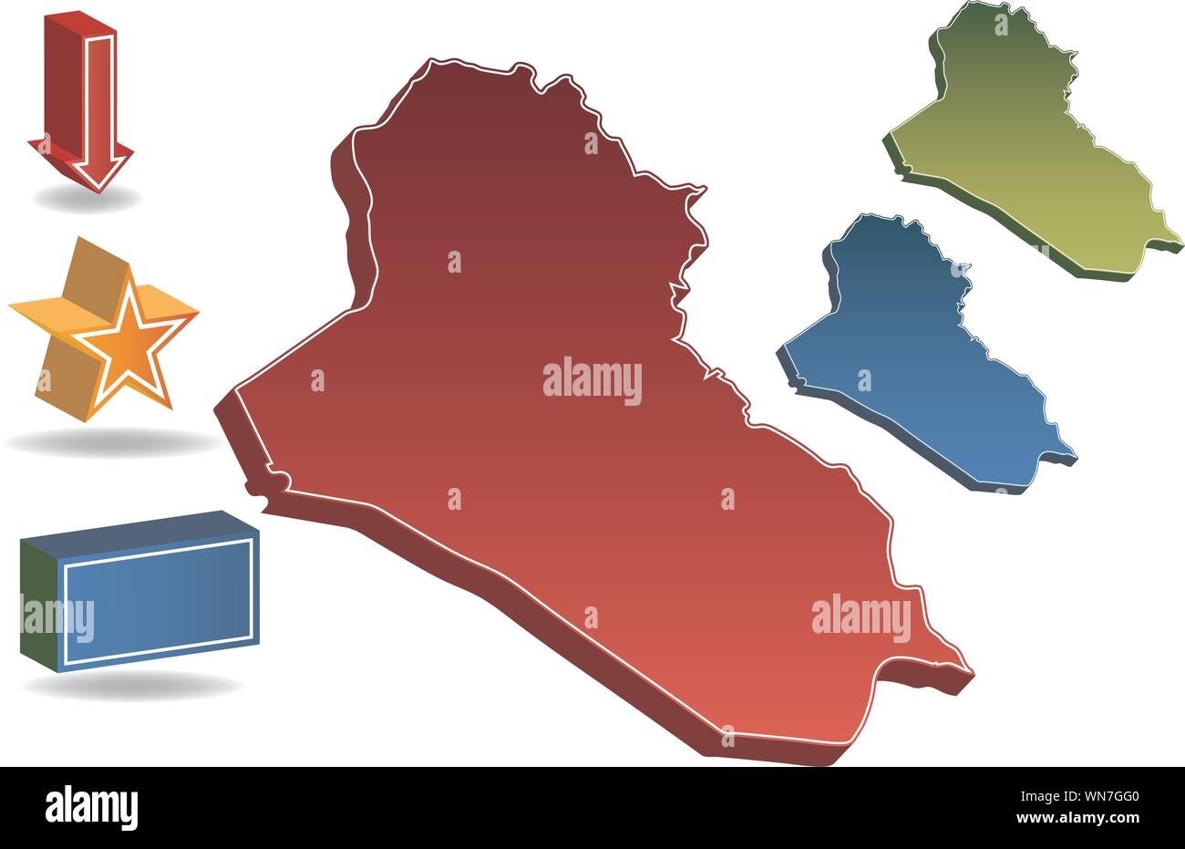 Iraq digital map Stock Vector Images - Alamy