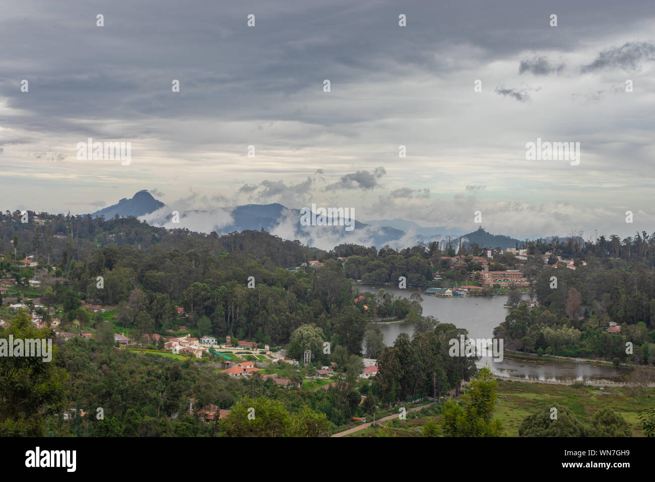 kodaikanal lake view from upper lake view point image is showing the ...
