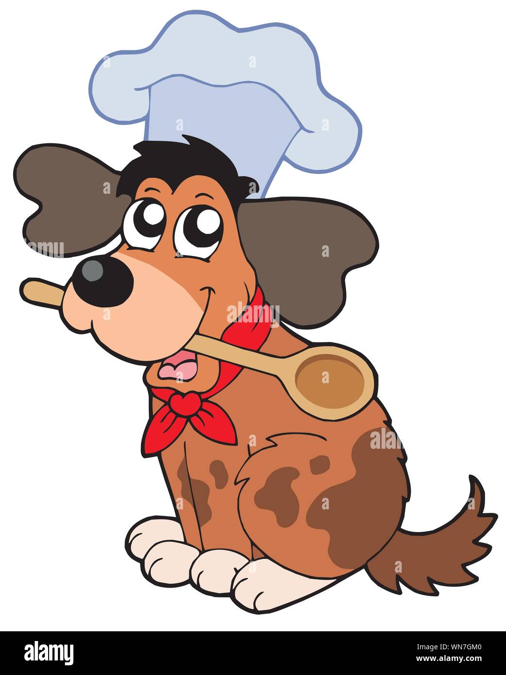 Cartoon dog chef with spoon Stock Vector Image & Art - Alamy
