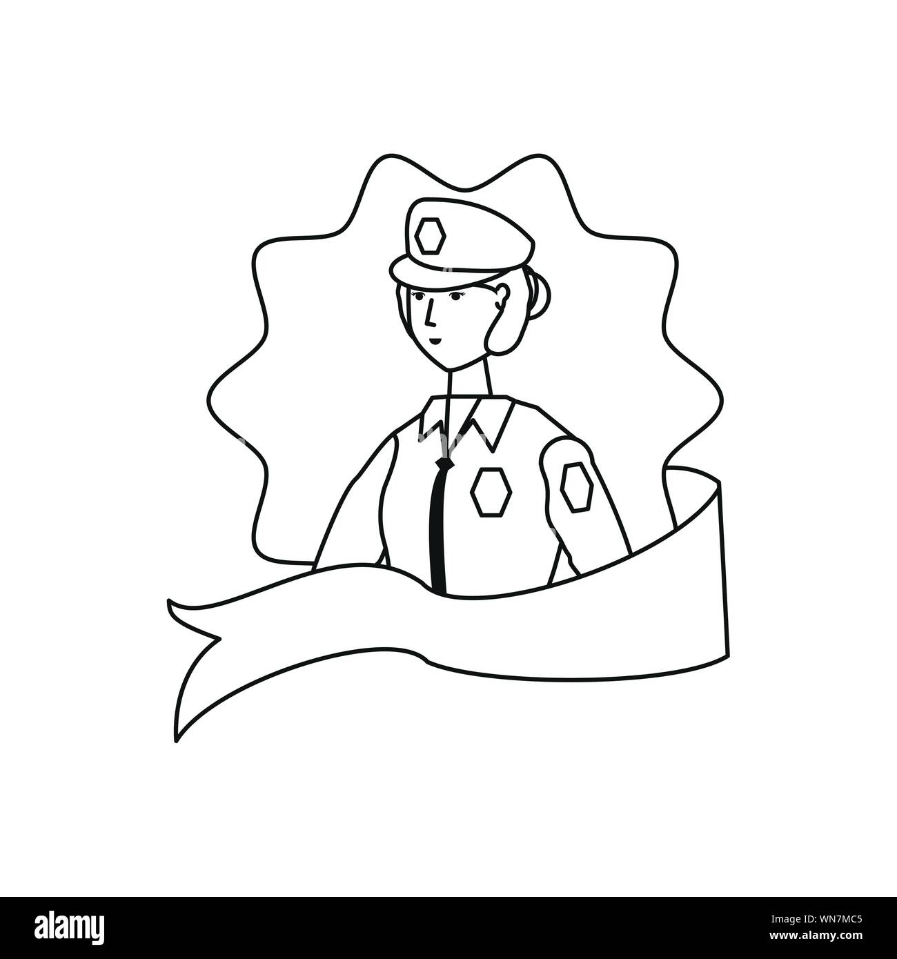 female police officer avatar character vector illustration design Stock ...