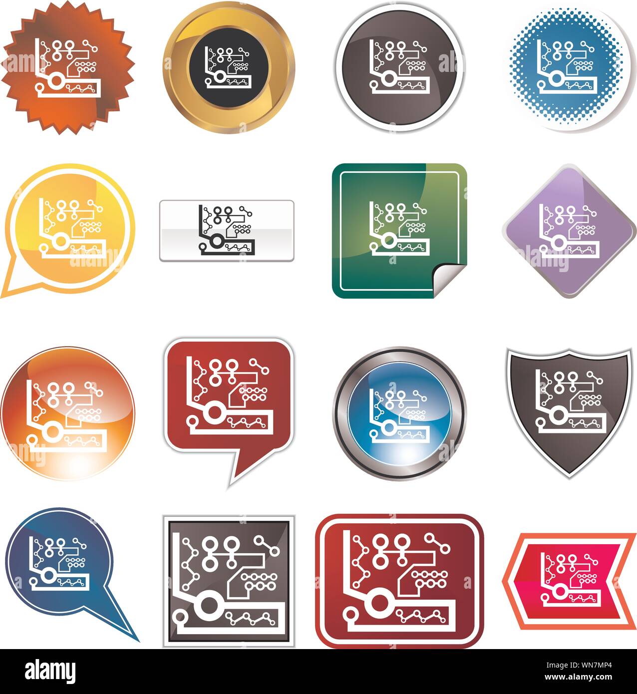 Microprocessor Icon Set Stock Vector Image & Art - Alamy