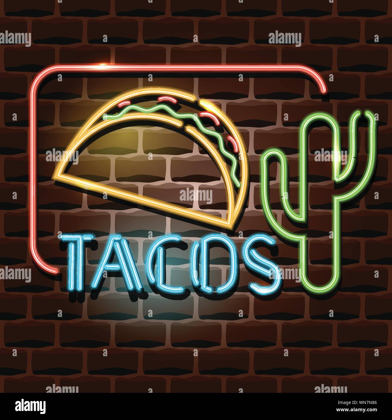 tacos neon advertising sign Stock Vector Image & Art - Alamy