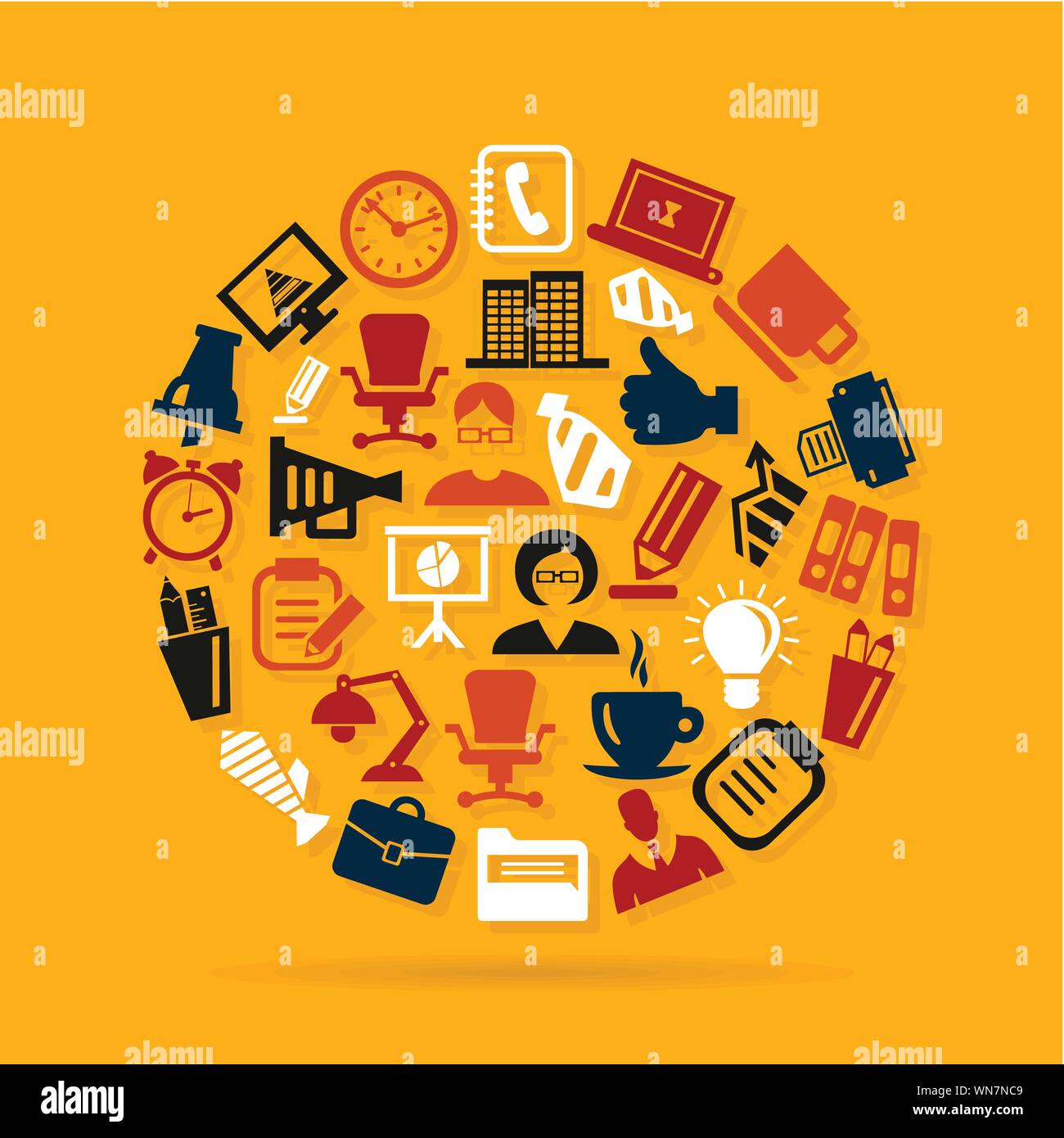 Chair office circle Stock Vector Images - Alamy