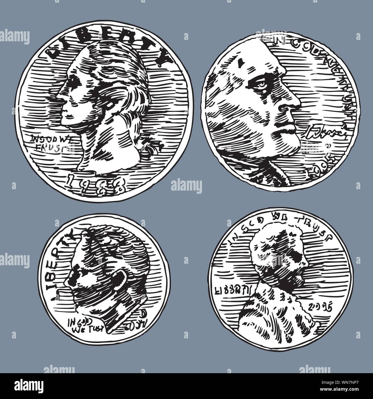 U s coins Stock Vector Images - Alamy