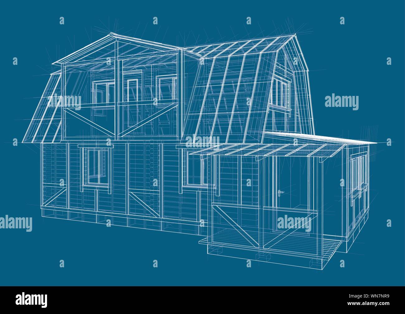 House sketch. Vector rendering of 3d Stock Vector Image & Art - Alamy