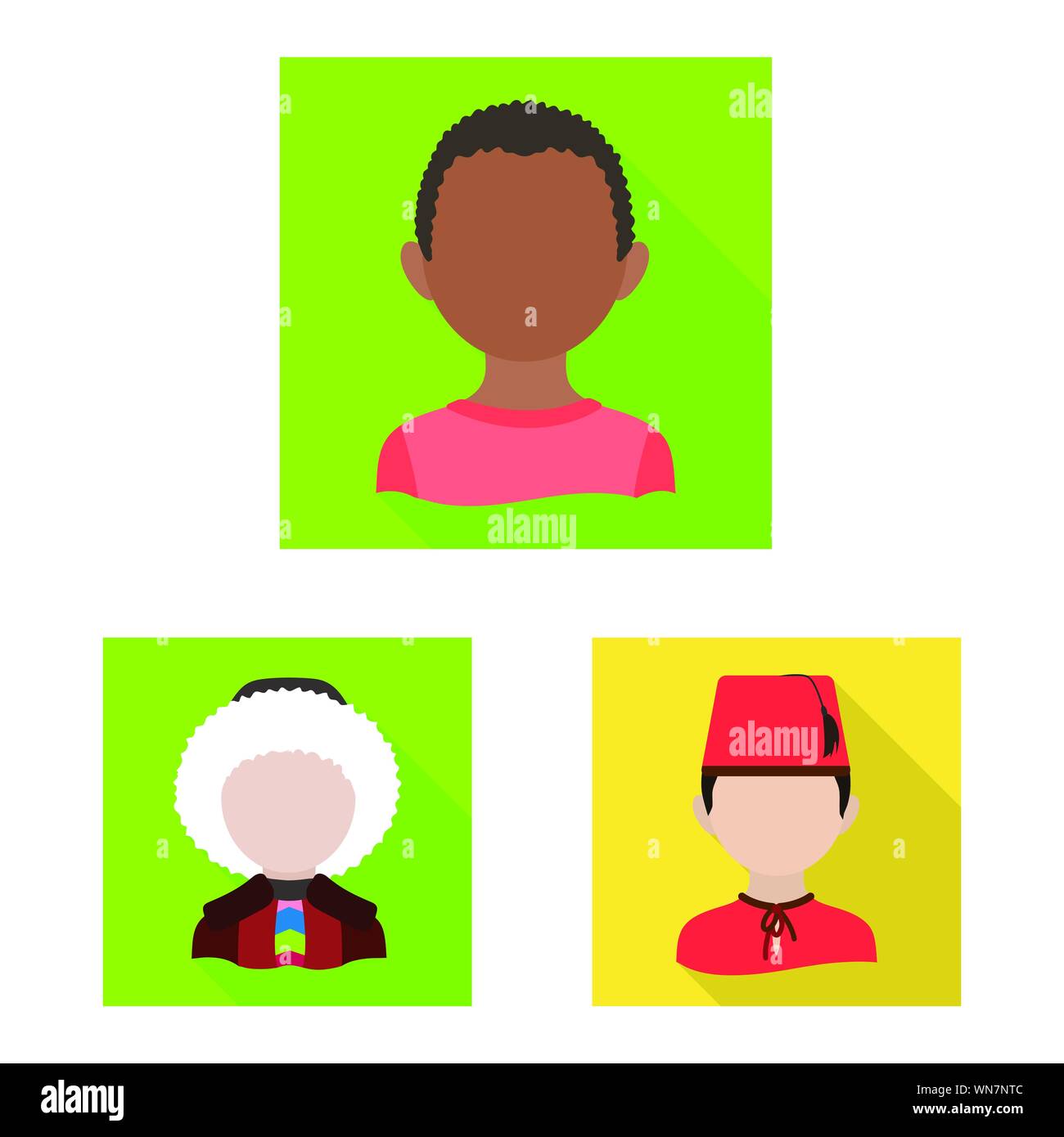 Vector illustration of nation and race symbol. Collection of nation and ...