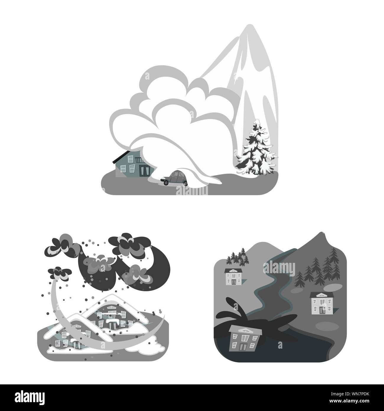 Vector design of nature and apocalypse symbol. Collection of nature and ...