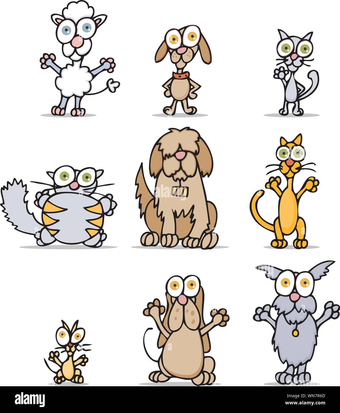 Multiple dogs illustration Stock Vector Images - Alamy