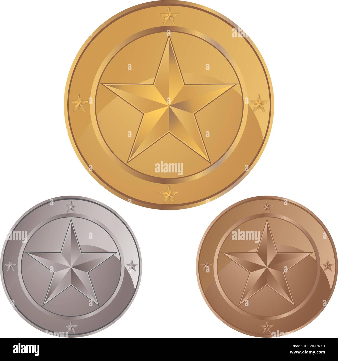 Star Coin Medals Stock Vector Image & Art - Alamy