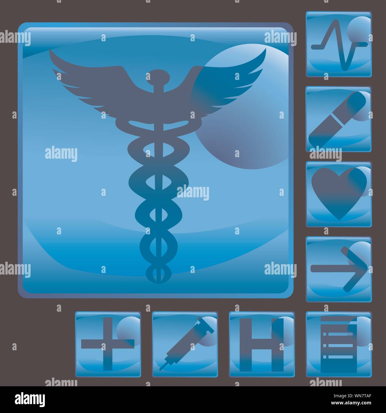 Medical Button Icon Set Stock Vector Image & Art - Alamy