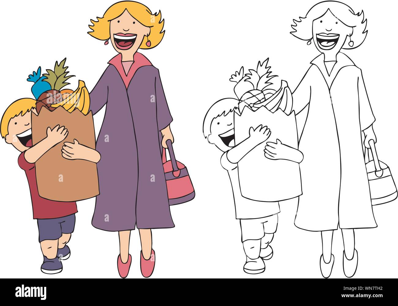 Child grocery bag Cut Out Stock Images & Pictures - Alamy