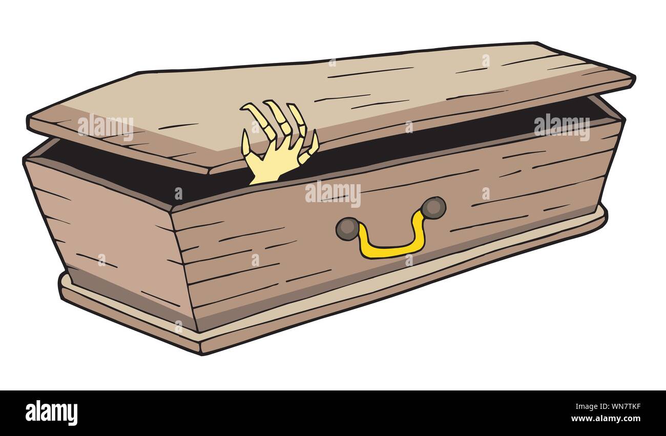 Coffin with waving hand Stock Vector Image & Art - Alamy