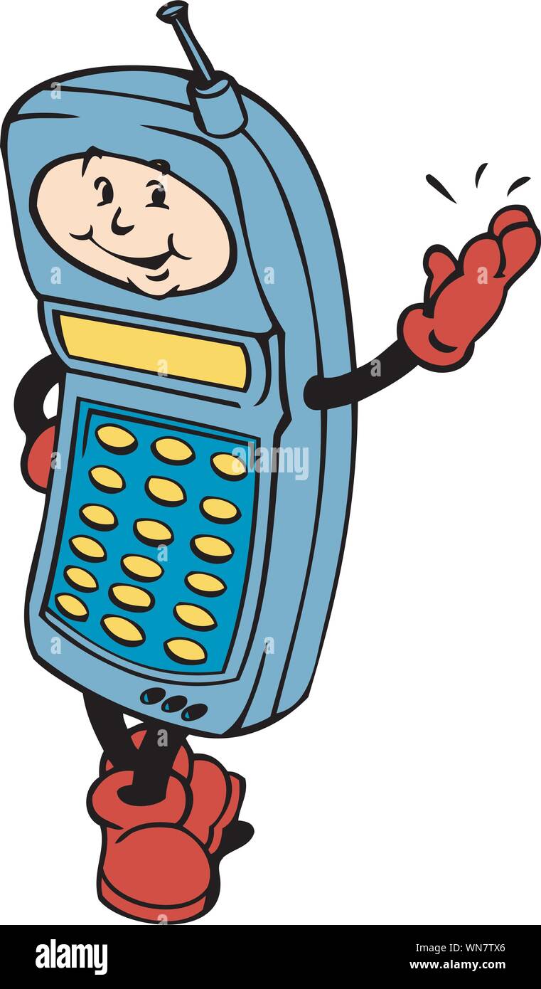 Cartoon Cell Phone Stock Vector Image & Art - Alamy