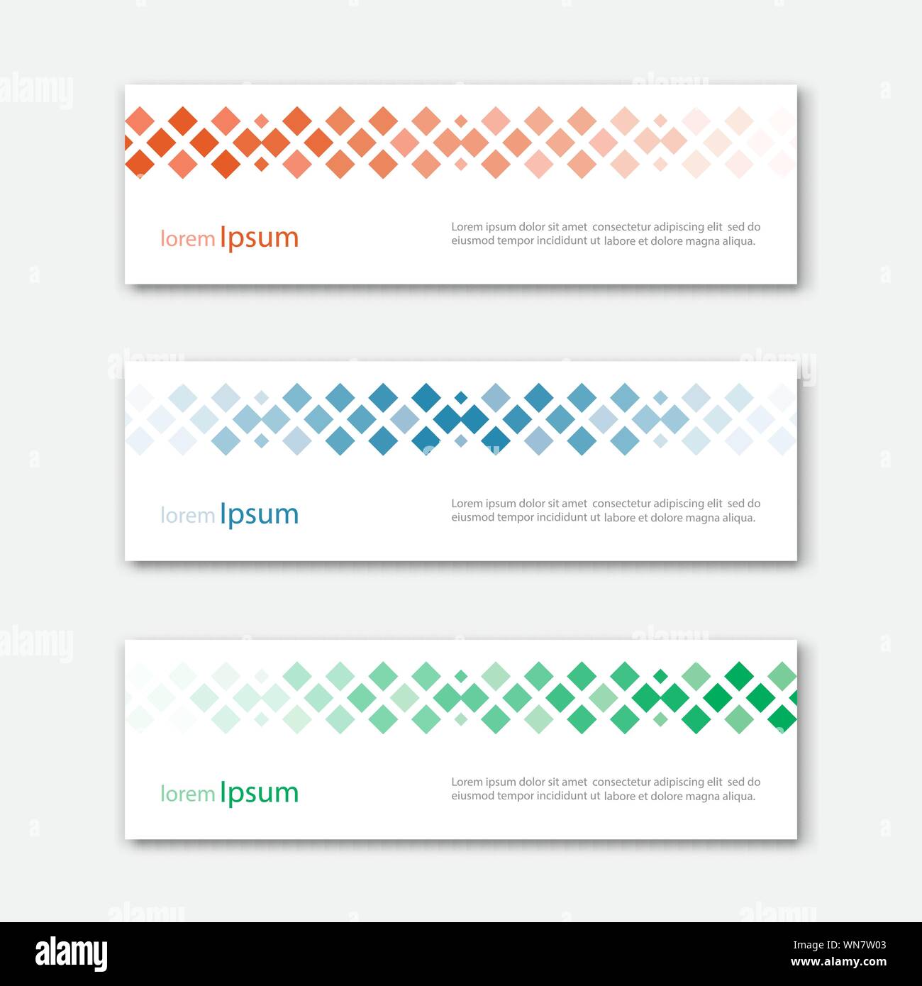 Set of abstract design banner template. Three different colors. Vector ...