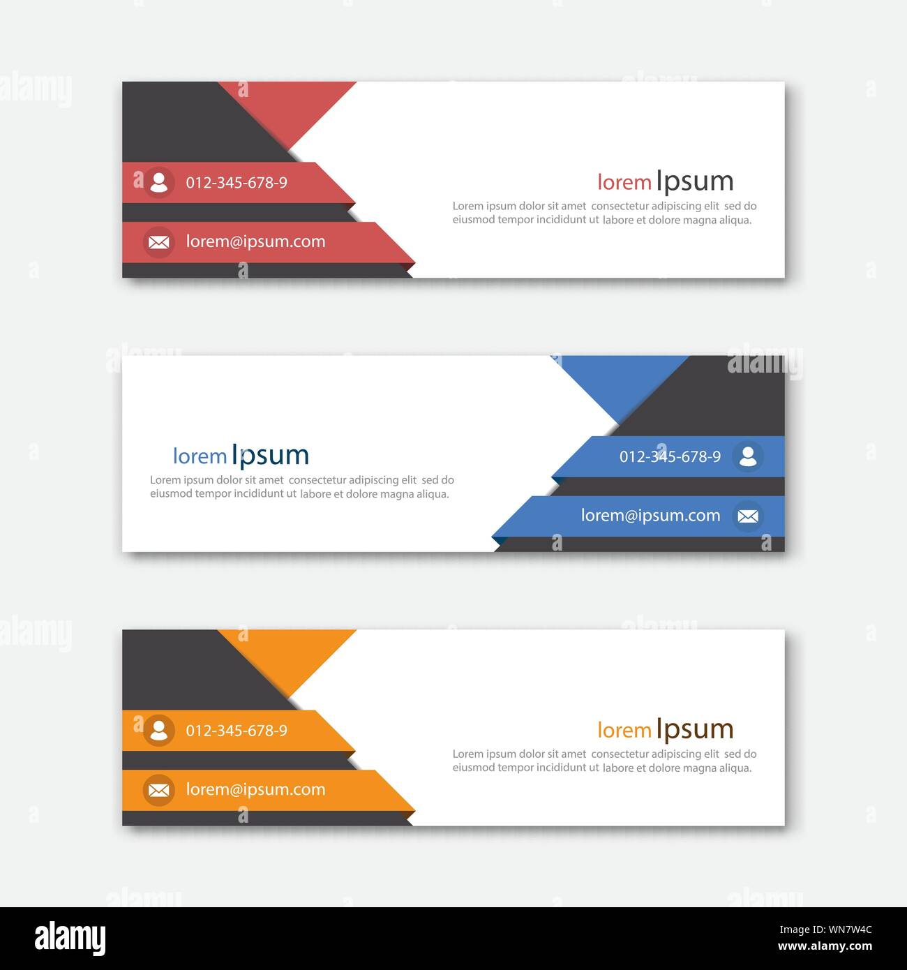 Set of abstract design banner template. Three different colors. Vector ...