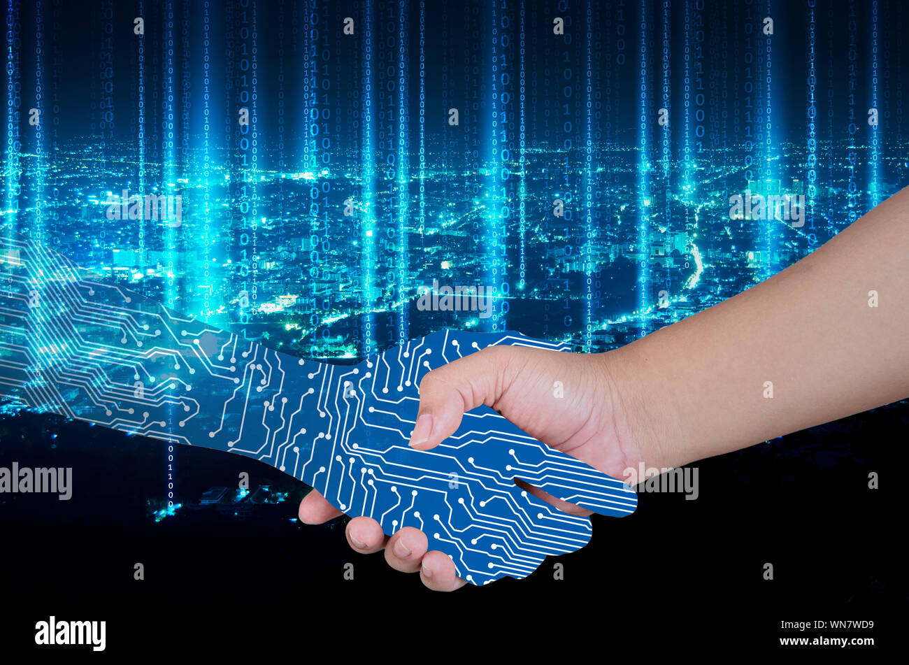 Digital handshake hi-res stock photography and images - Alamy