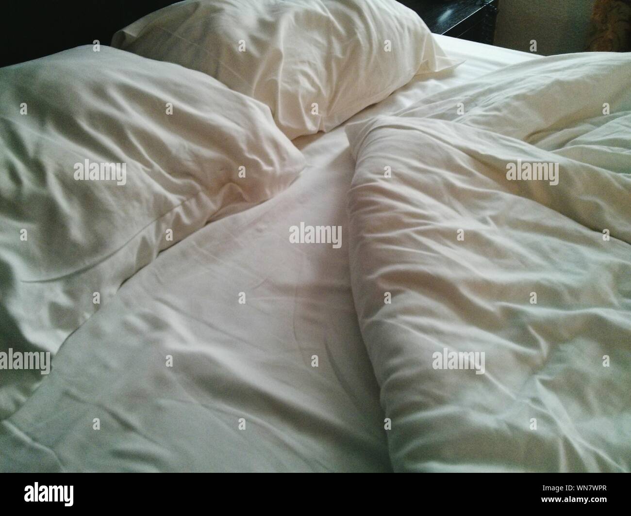 High angle view messy bed hi-res stock photography and images - Alamy