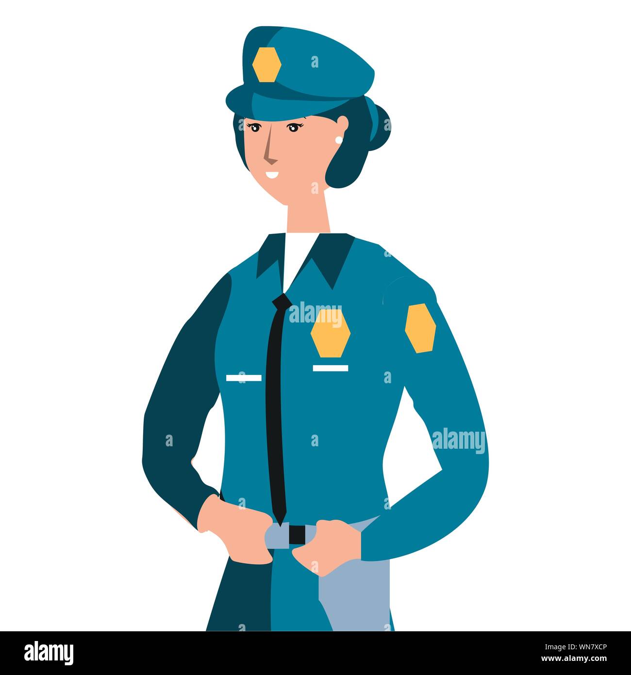female police officer avatar character vector illustration design Stock ...