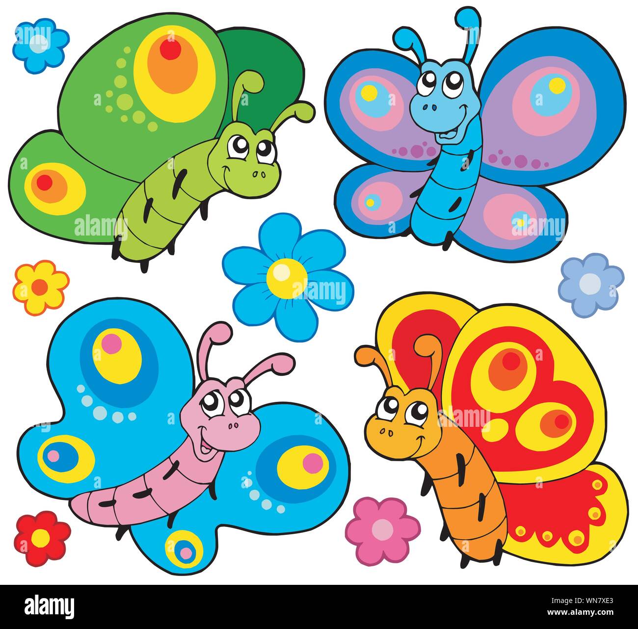 Cute butterflies collection Stock Vector Image & Art - Alamy