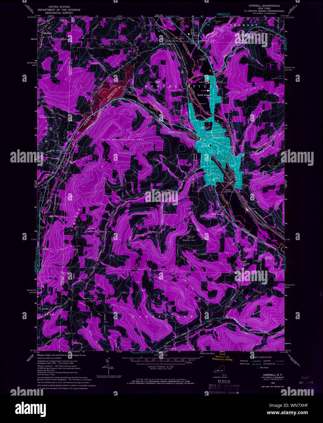 Hornell map hi-res stock photography and images - Alamy