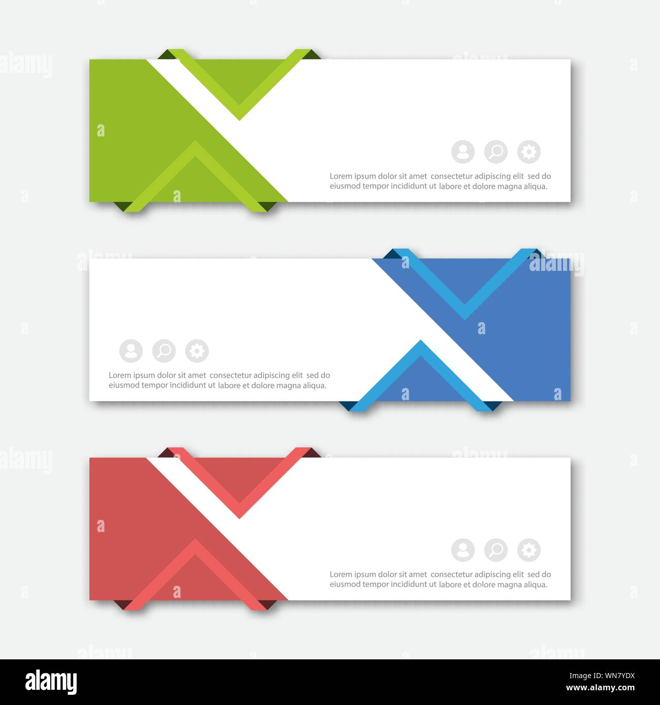 Set of abstract design banner template. Three different colors. Vector ...
