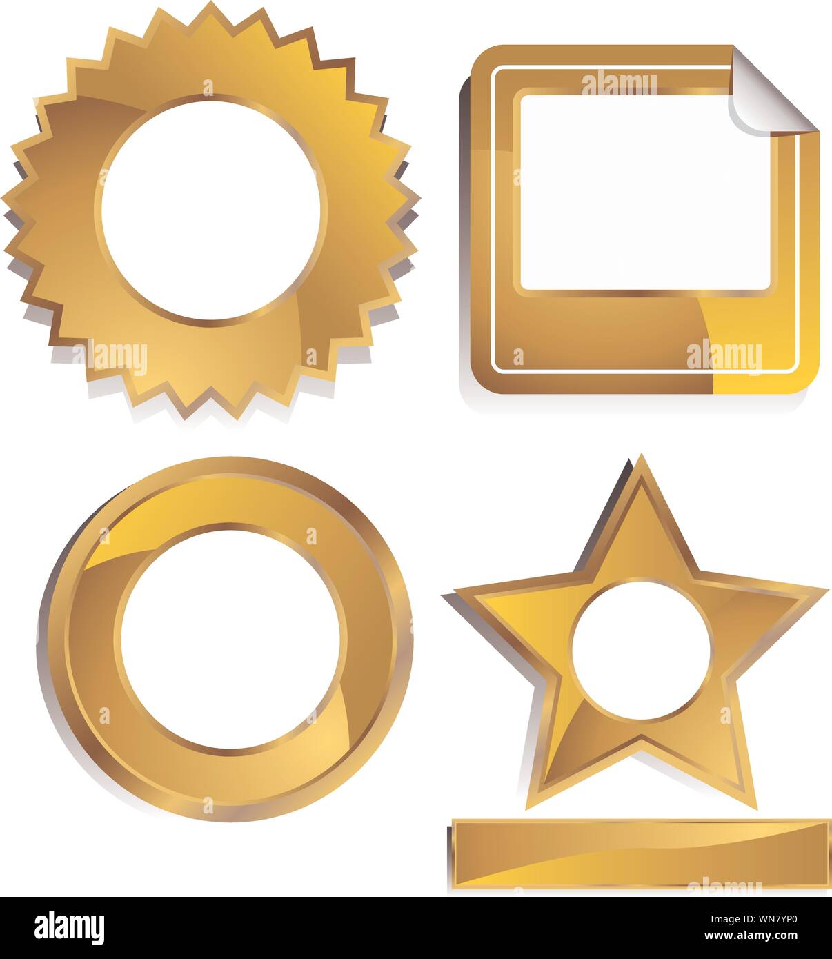 Gold Label Set Stock Vector Image & Art - Alamy