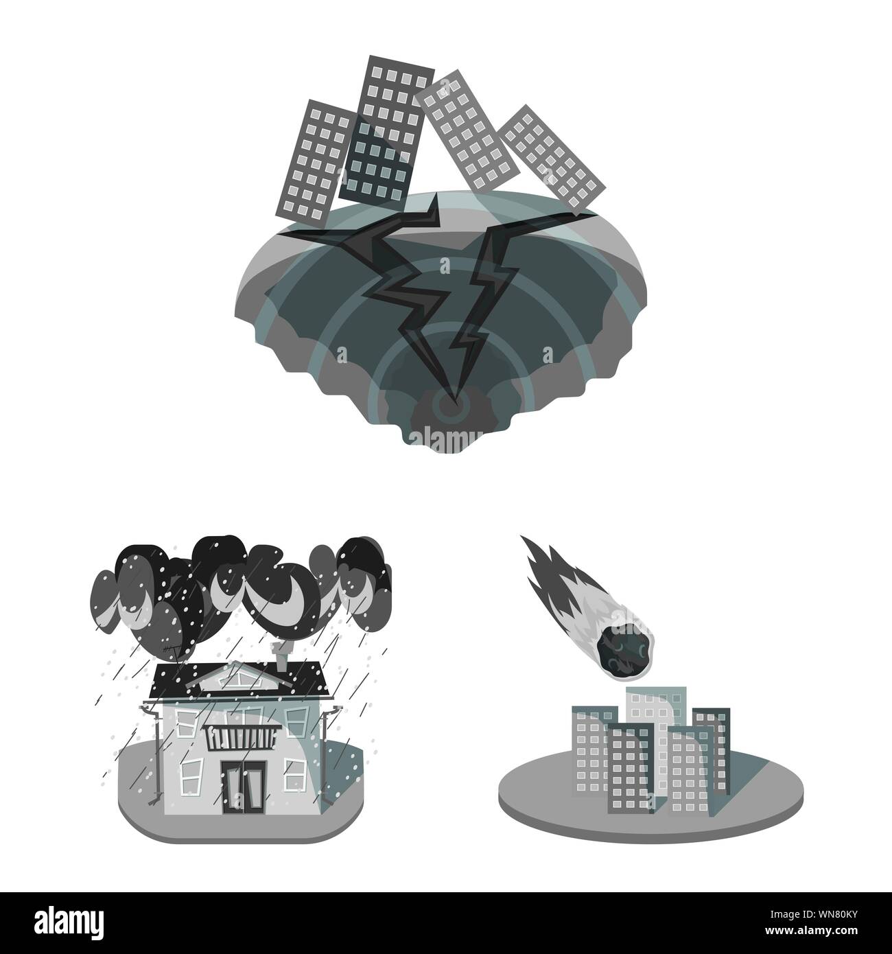 Vector design of nature and apocalypse icon. Collection of nature and ...