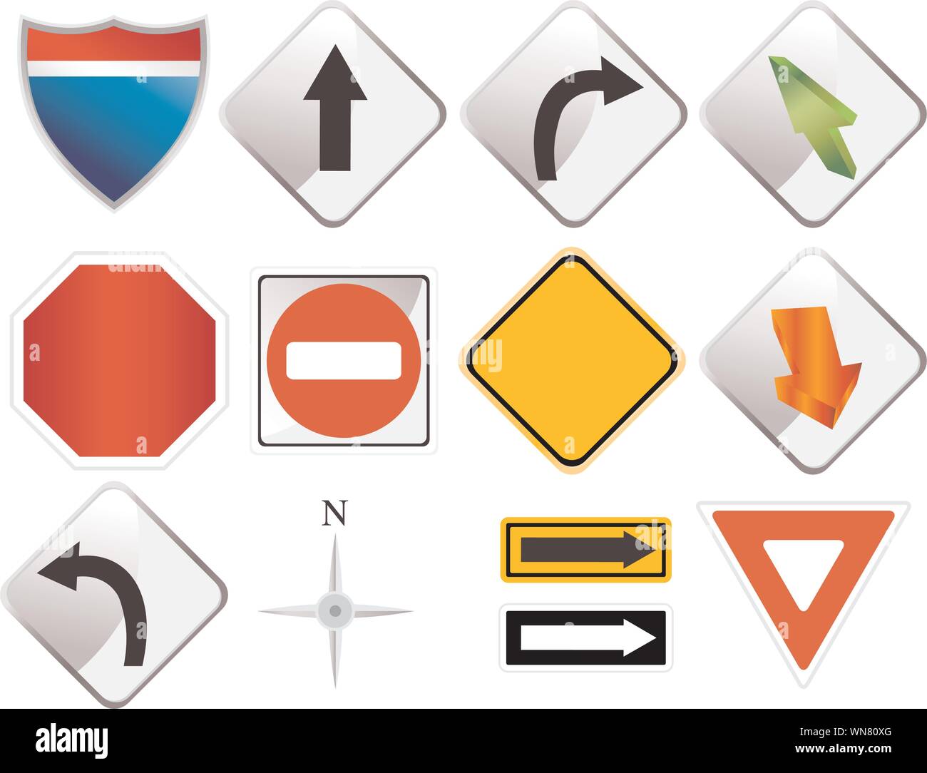 Road Navigation Icons Stock Vector Image & Art - Alamy