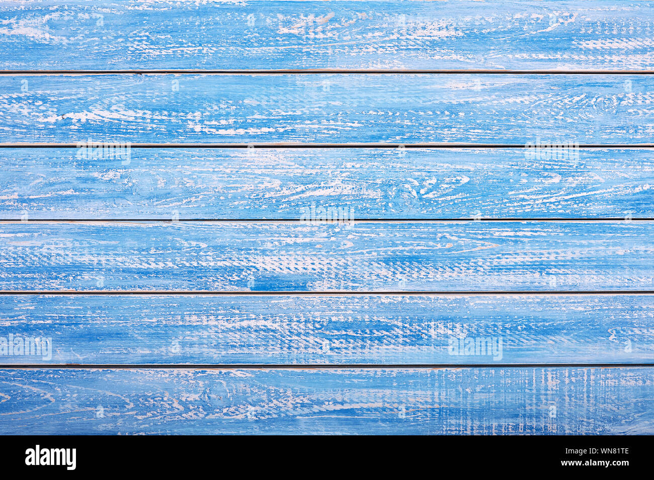 Realistic wooden background or table top in white and blue colors ...