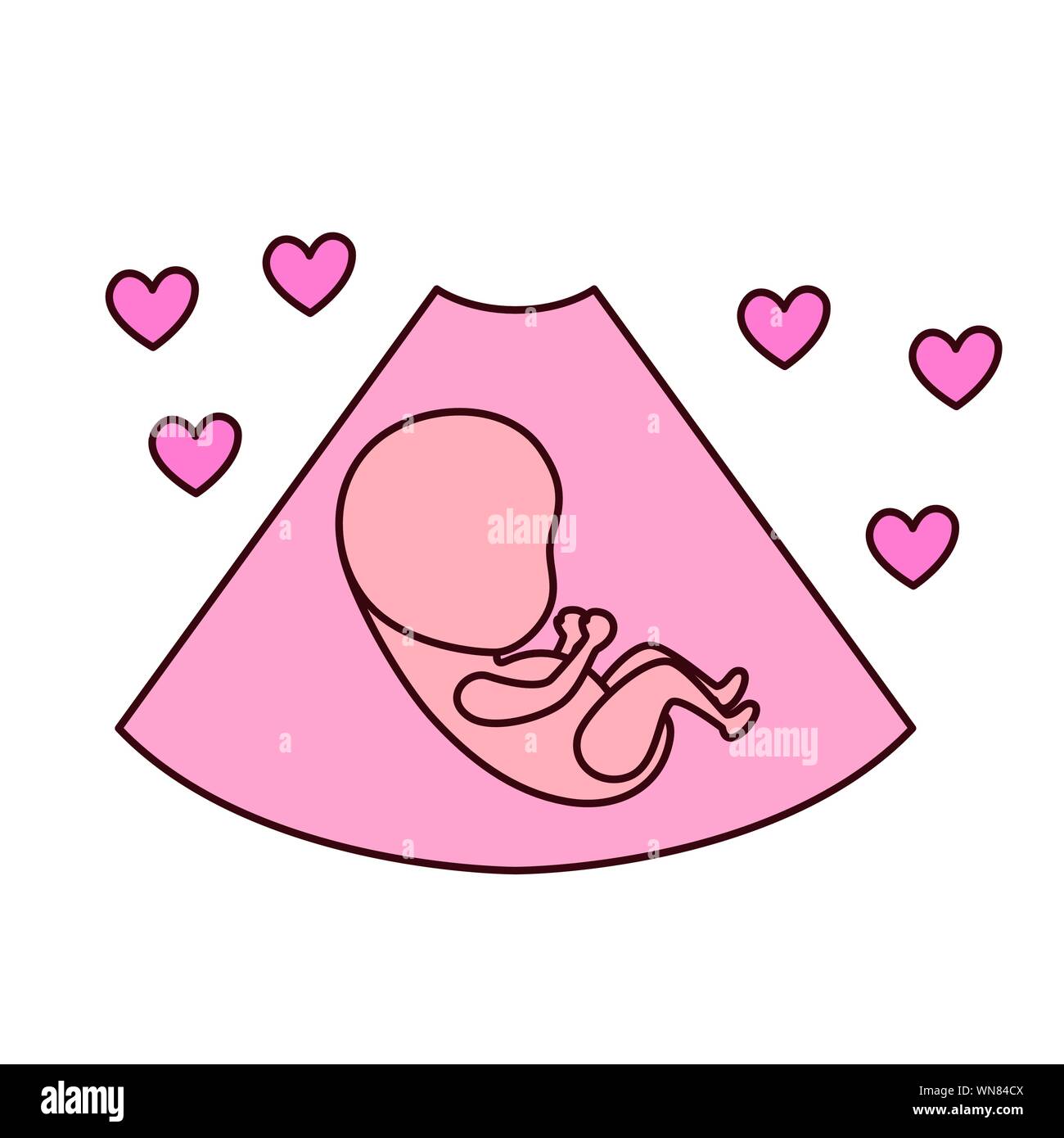 baby fetus pregnancy with hearts love Stock Vector Image & Art - Alamy