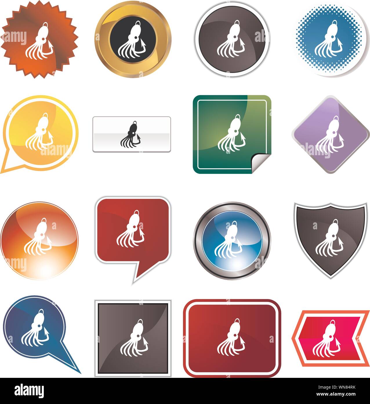 Squid lure fishing Stock Vector Images - Alamy