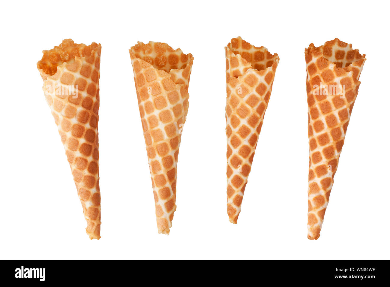 Golden waffle ice cream cone hi-res stock photography and images - Alamy