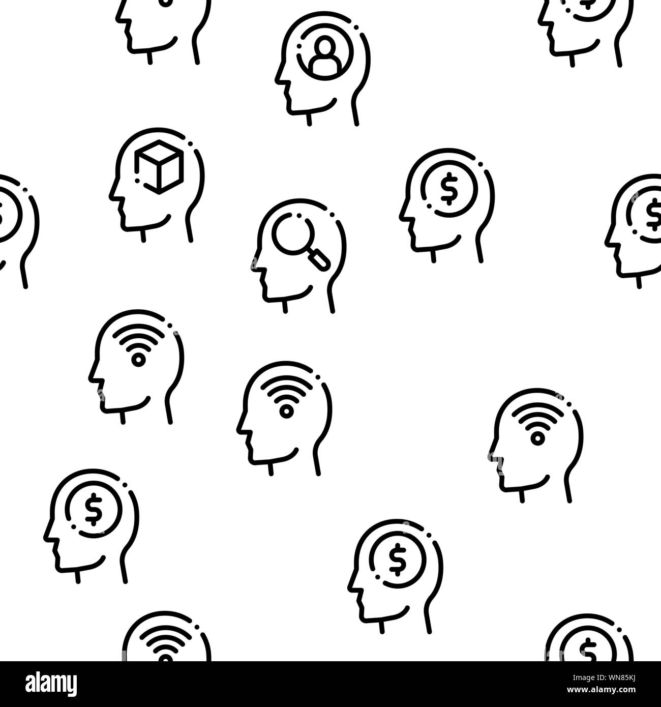 Mind Seamless Pattern Vector Stock Vector Image & Art - Alamy