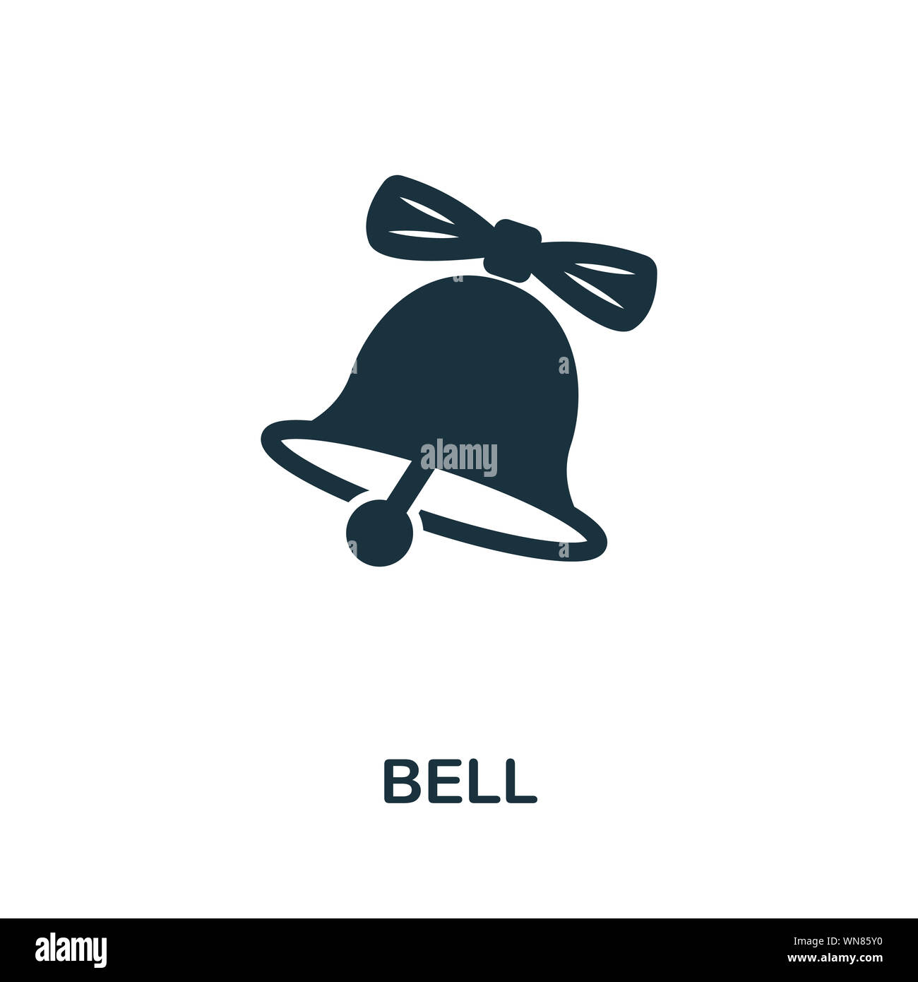Bell icon symbol. Creative sign from education icons collection. Filled ...