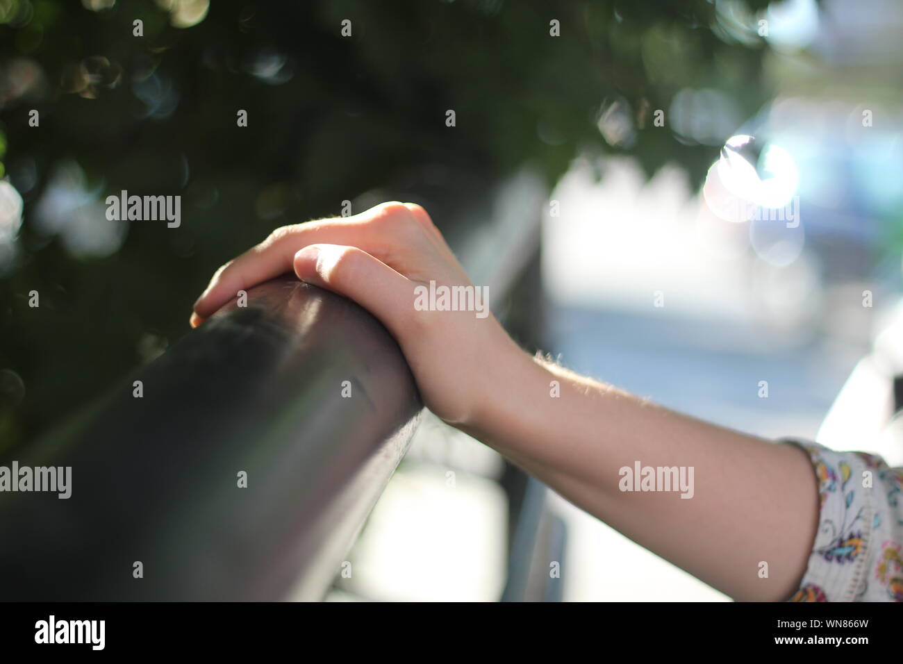 Hand holding railing hi-res stock photography and images - Alamy
