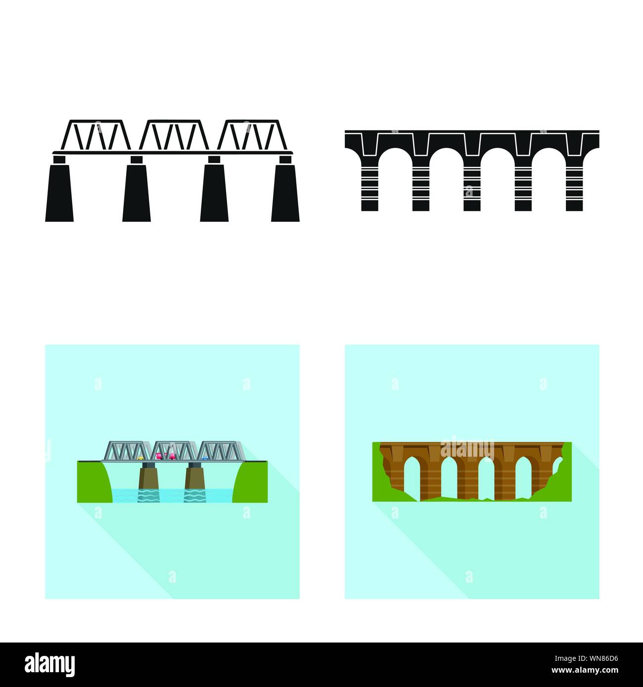 Isolated object of connection and design symbol. Collection of ...