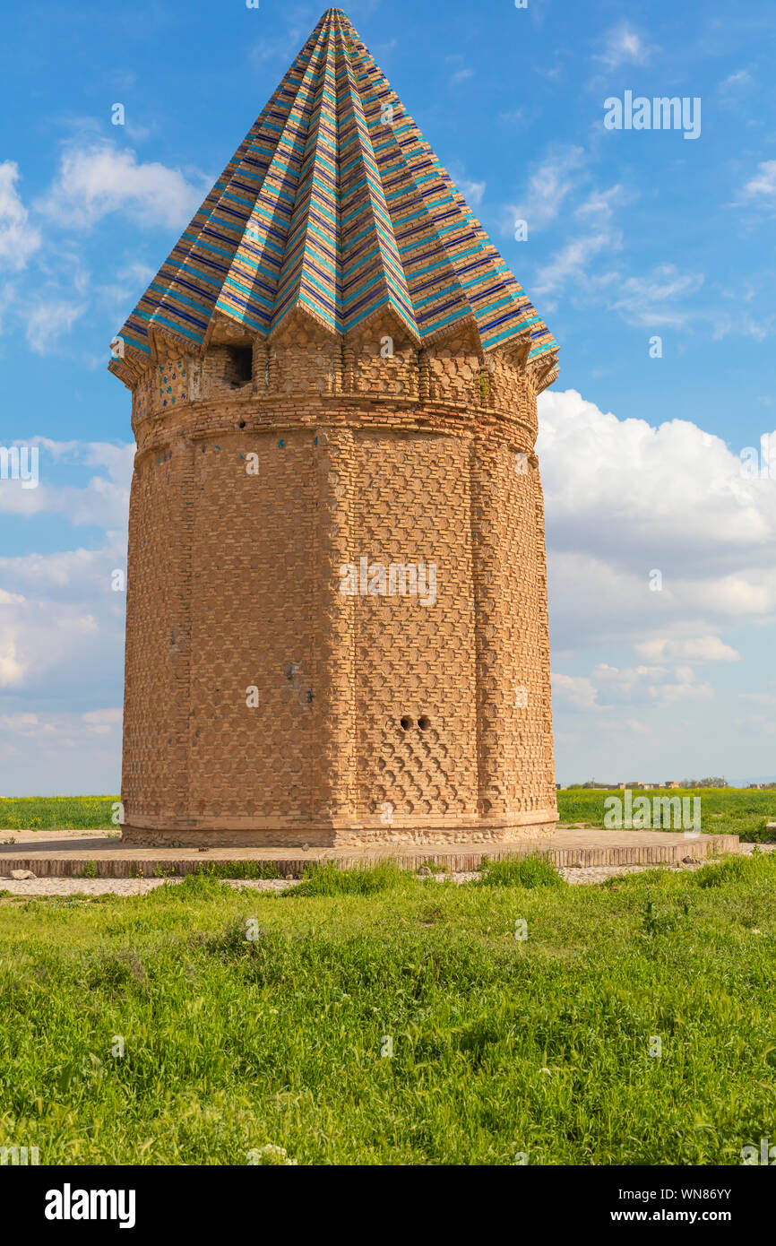 Tower tomb, 15th century, Akhangan tower, Khorasan Razavi Province ...
