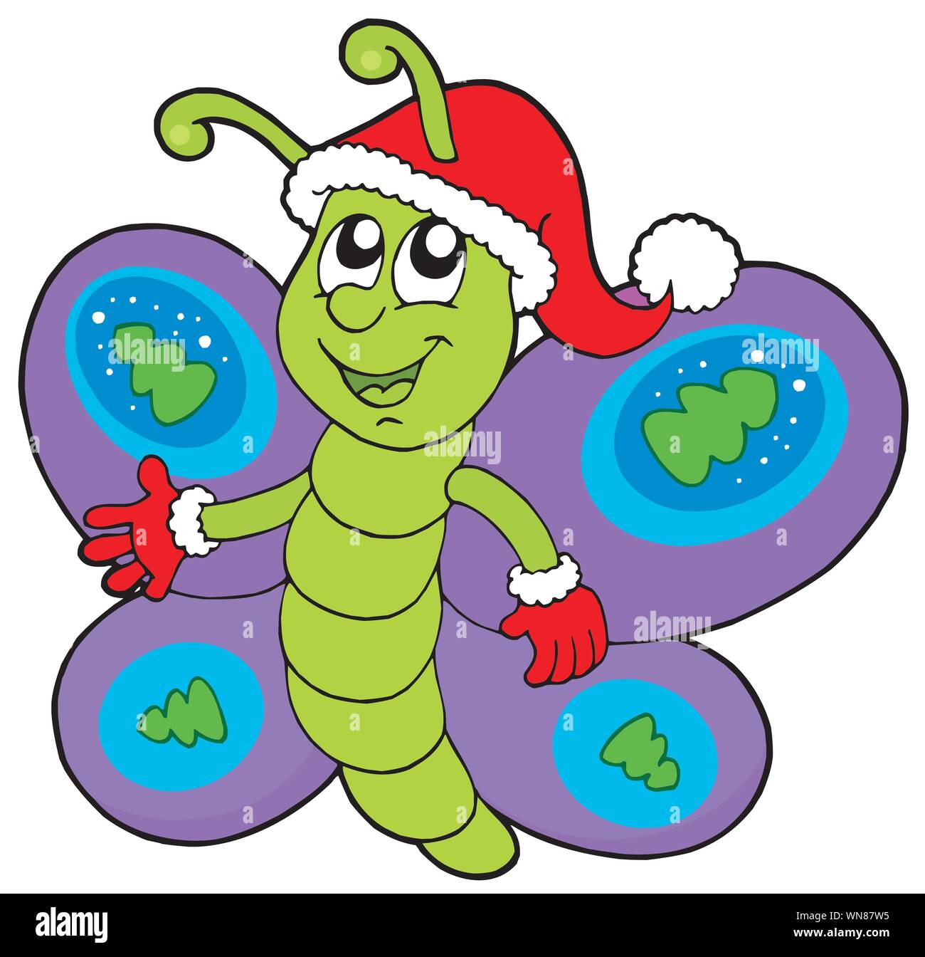 Cute Christmas butterfly Stock Vector Image & Art - Alamy