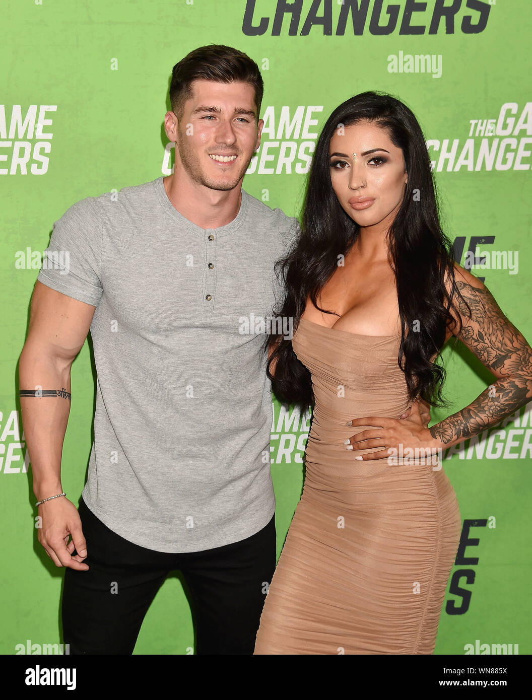 HOLLYWOOD, CA - SEPTEMBER 04: Nimai Delgado (L) and Bianca Taylor ...