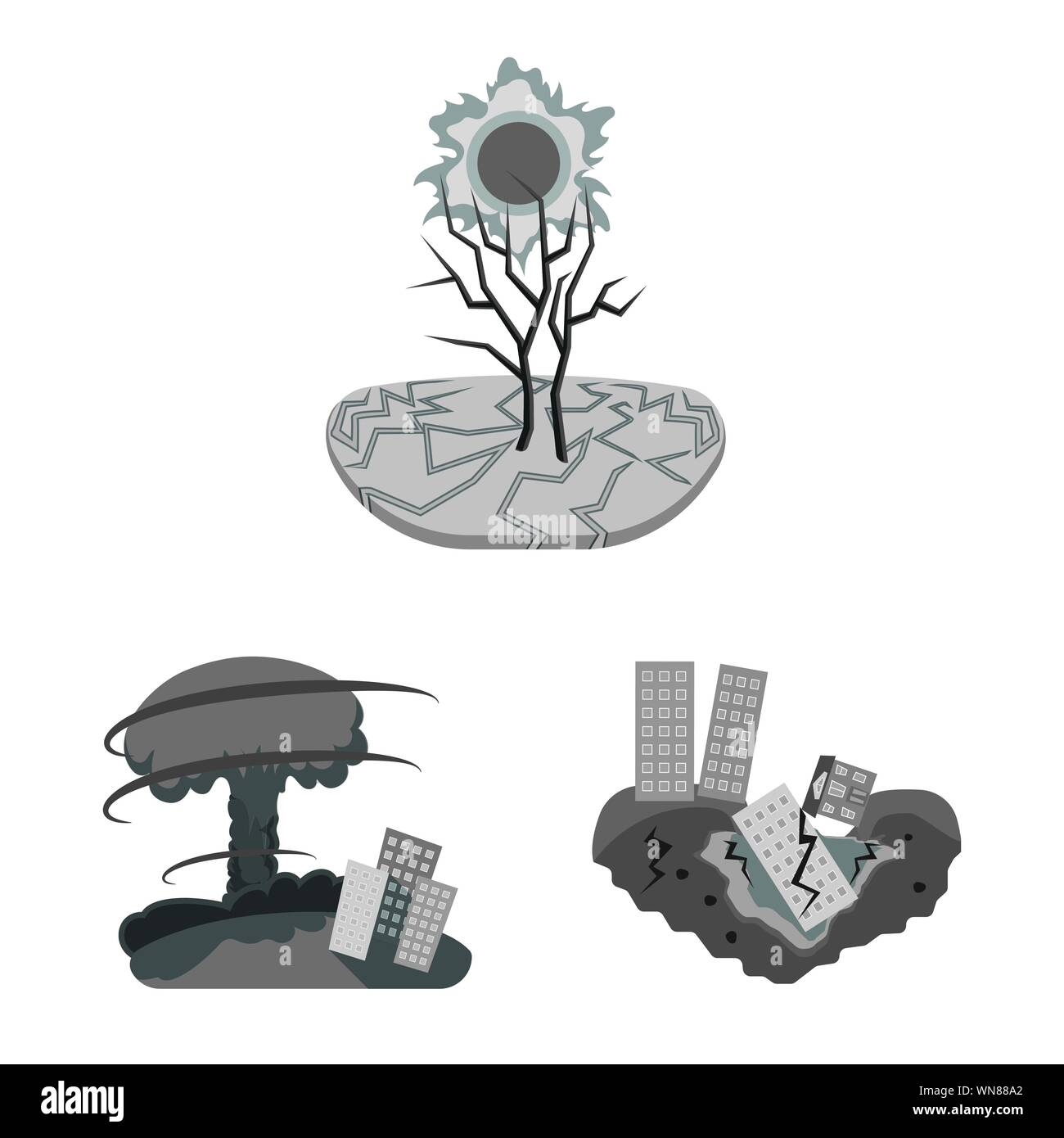Vector design of nature and apocalypse sign. Collection of nature and ...