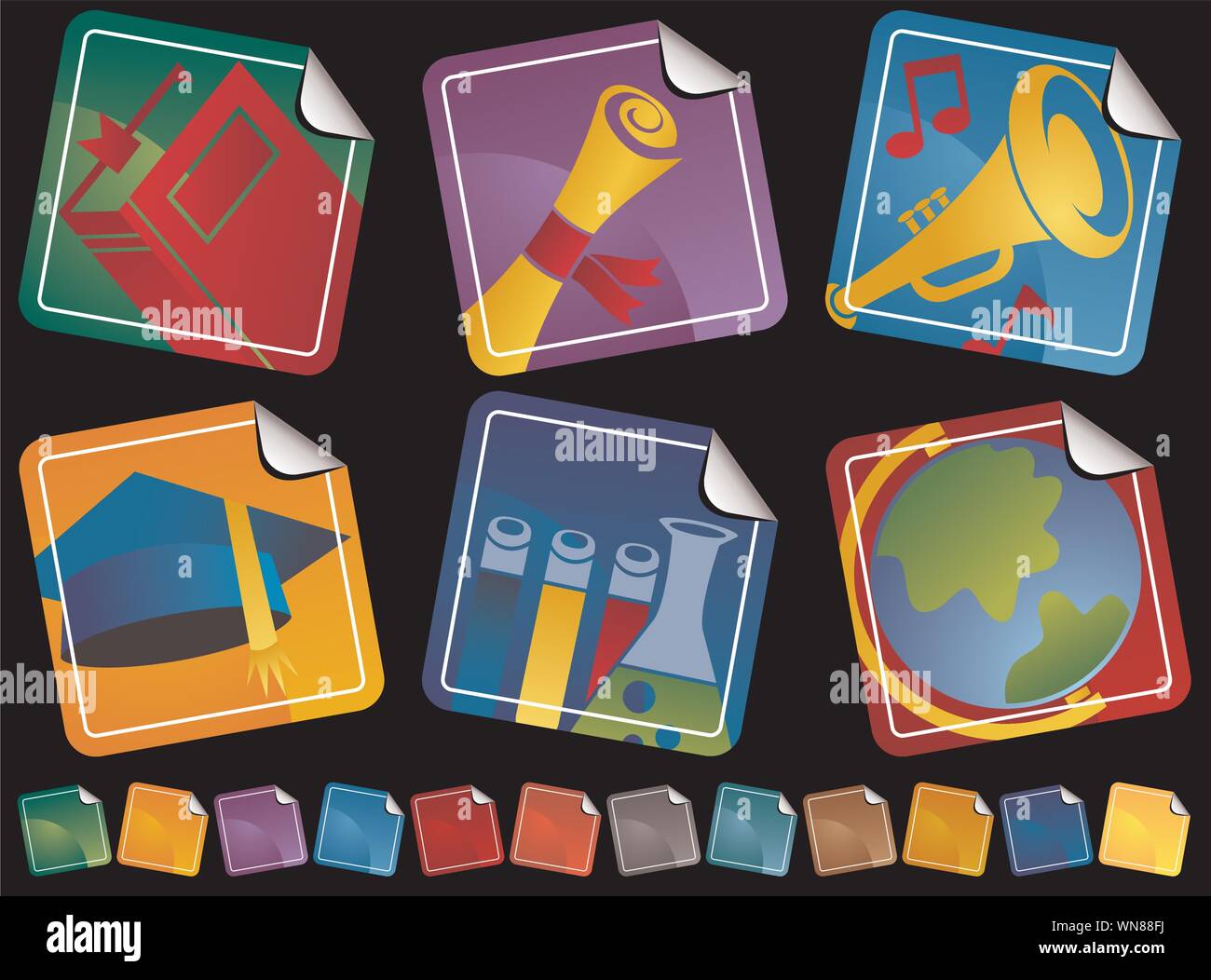 Education Sticker Icons Stock Vector Image & Art - Alamy