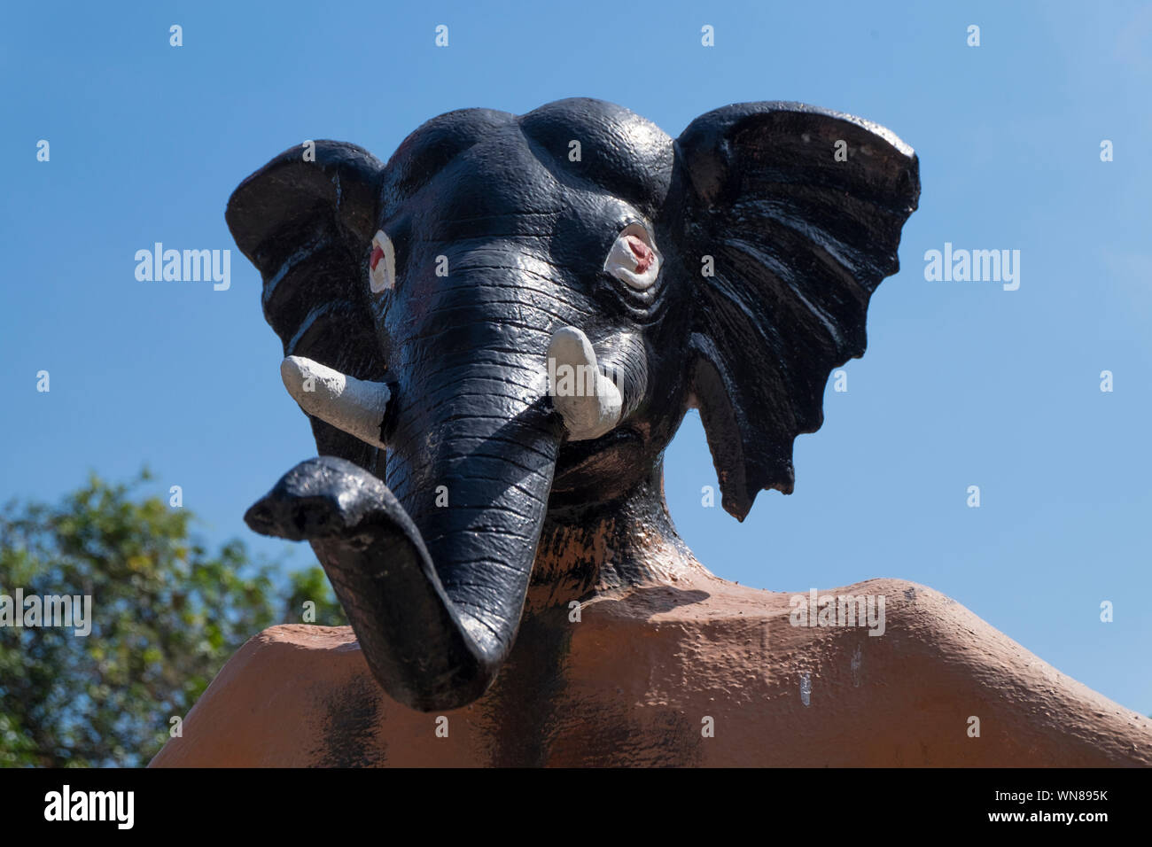 Breing turned into a black elephant at the Hell Garden of Wat Saen Suk ...