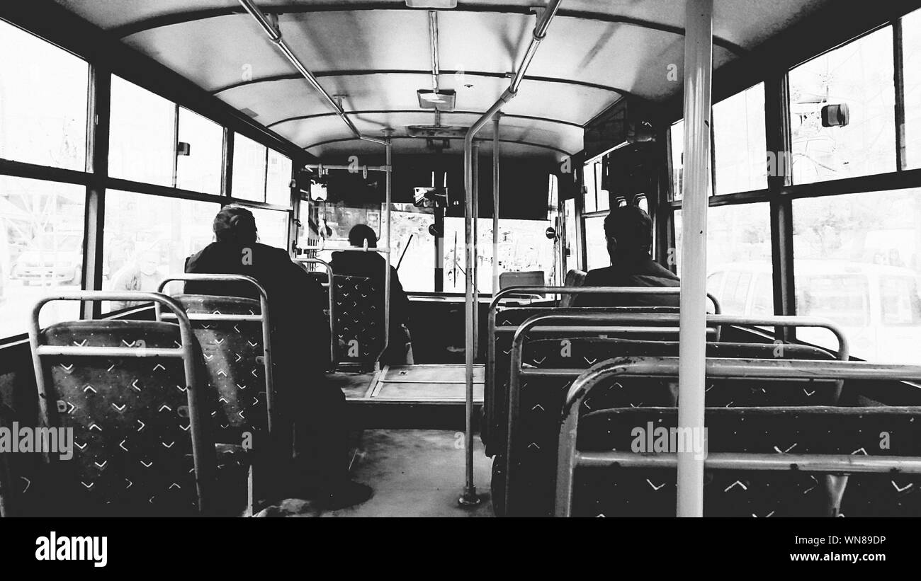 Bus interior Black and White Stock Photos & Images - Alamy