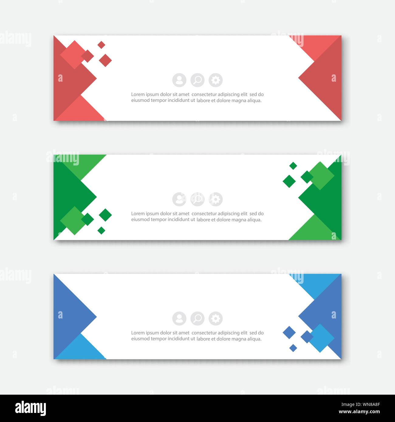 Set of abstract design banner template. Three different colors. Vector ...