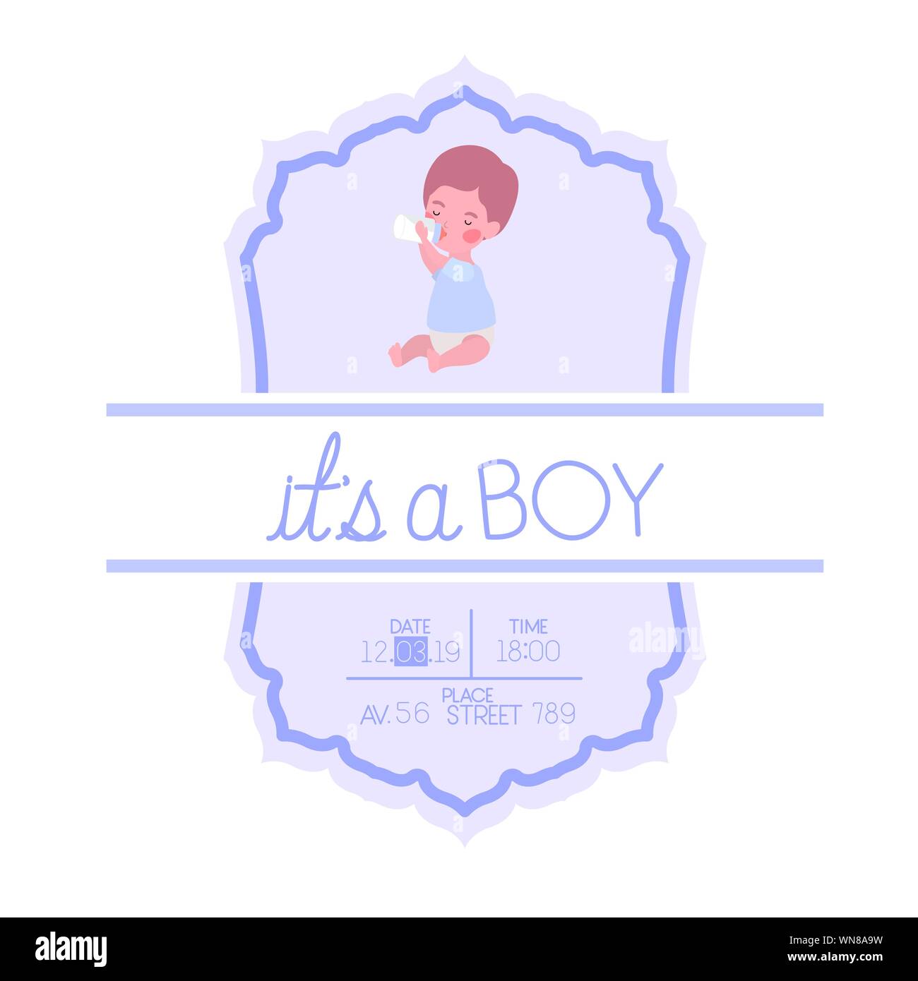 its a boy card with little baby character Stock Vector Image & Art - Alamy