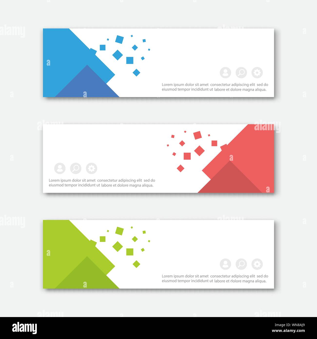 Set of abstract design banner template. Three different colors. Vector ...