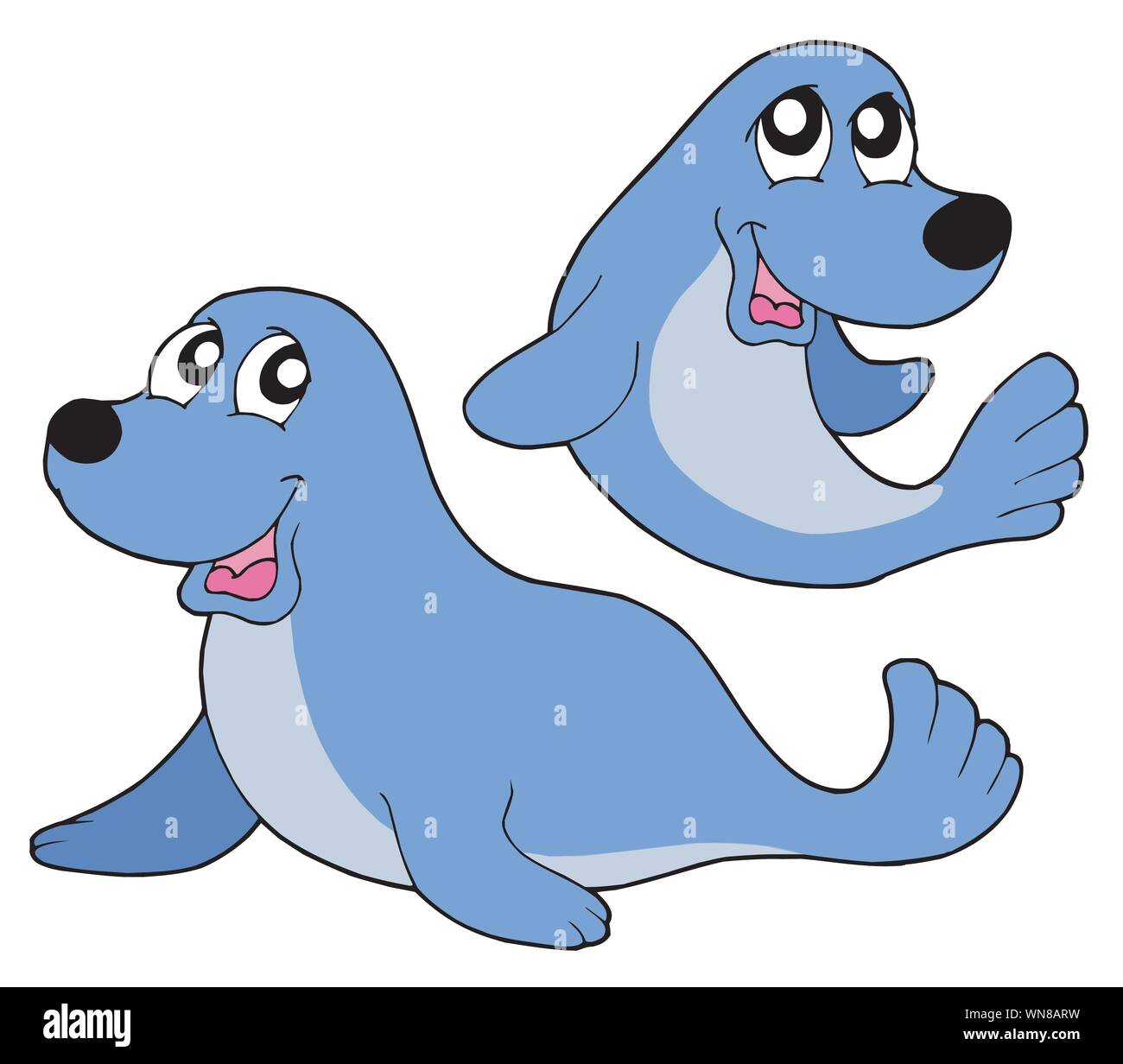 Cute looking seals Stock Vector Images - Alamy