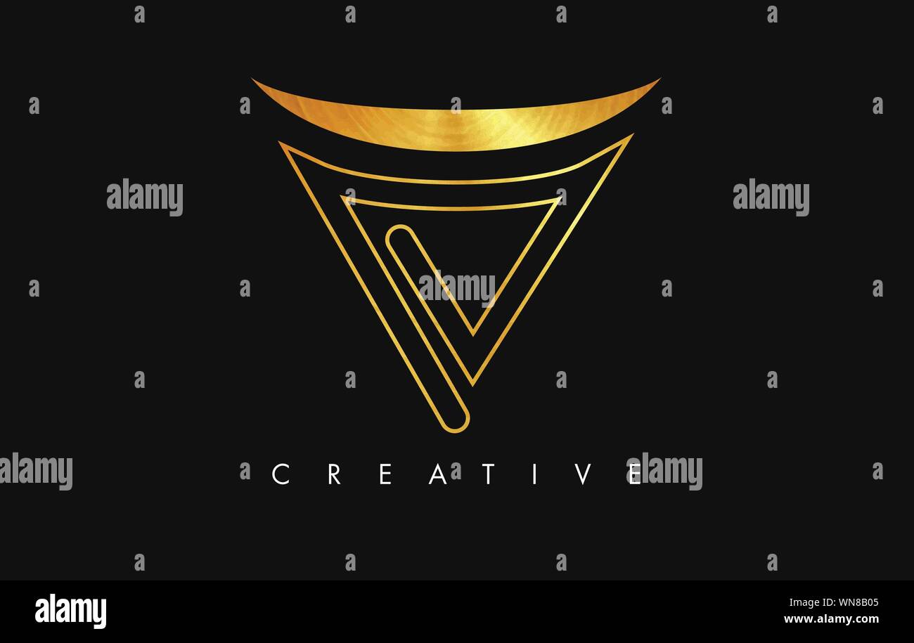 V Golden Letter Modern Trendy Design Logo. Letter V Gold Icon Logo with ...